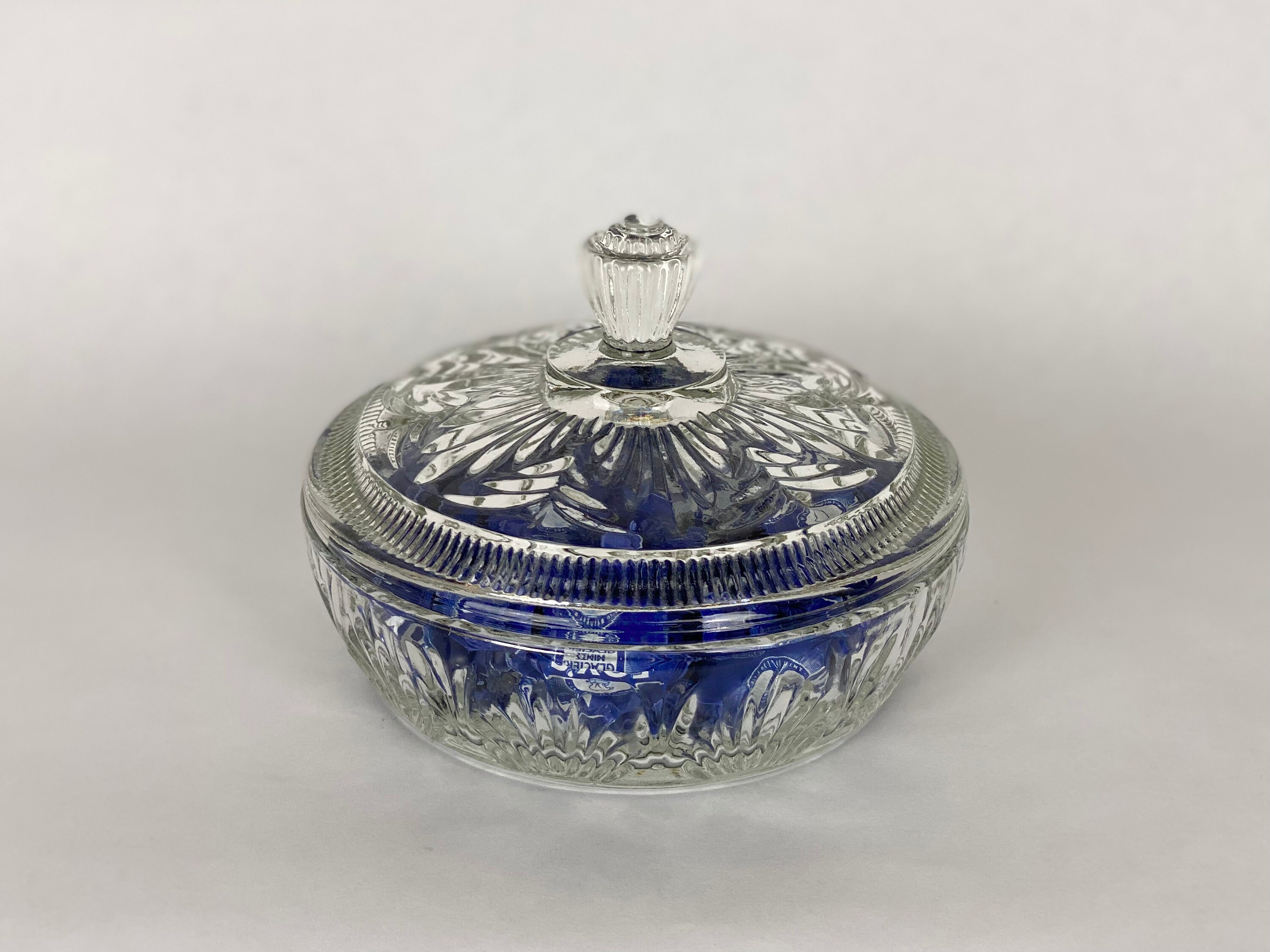Vintage Avon Glass Lidded Powder Box Candy Jar Trinket Dish - Etsy