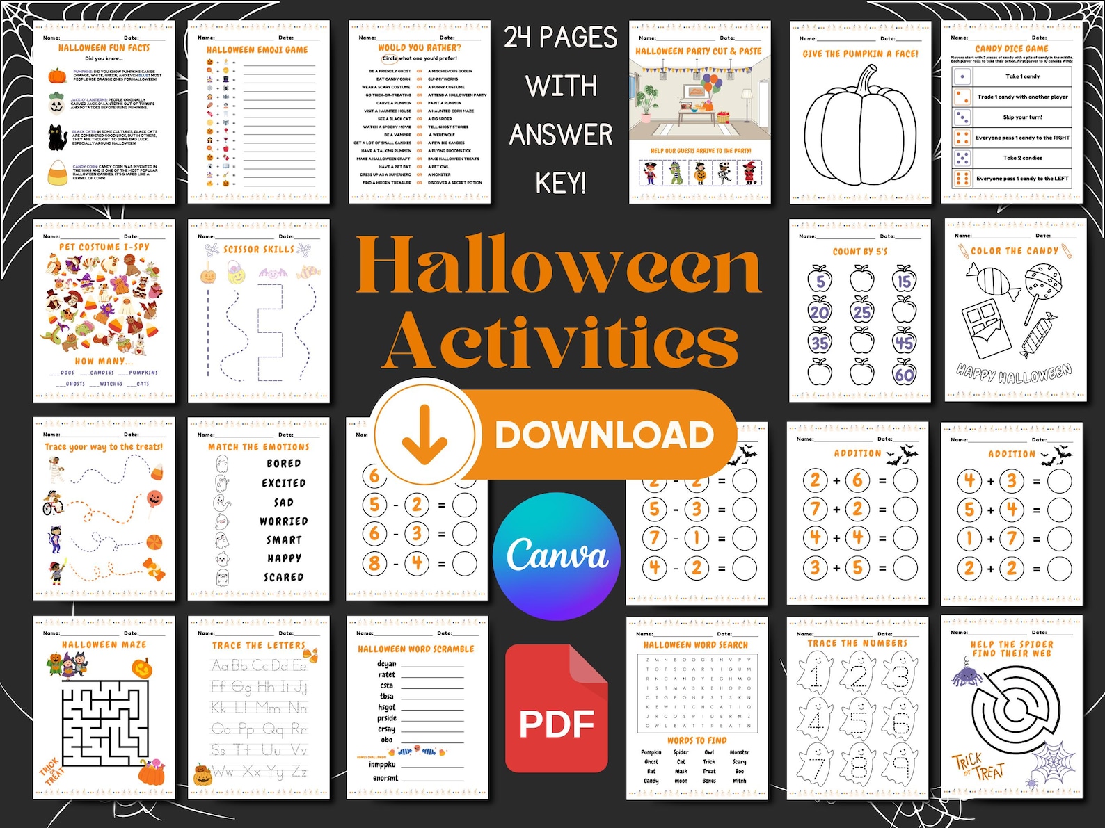 Printable Halloween Activity Sheets for Teachers Fun Classroom ...