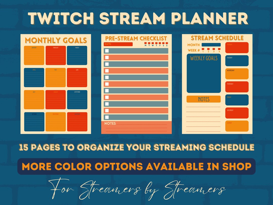 Digital Twitch Stream Planner Retro to Optimize Stream Aesthetic ...