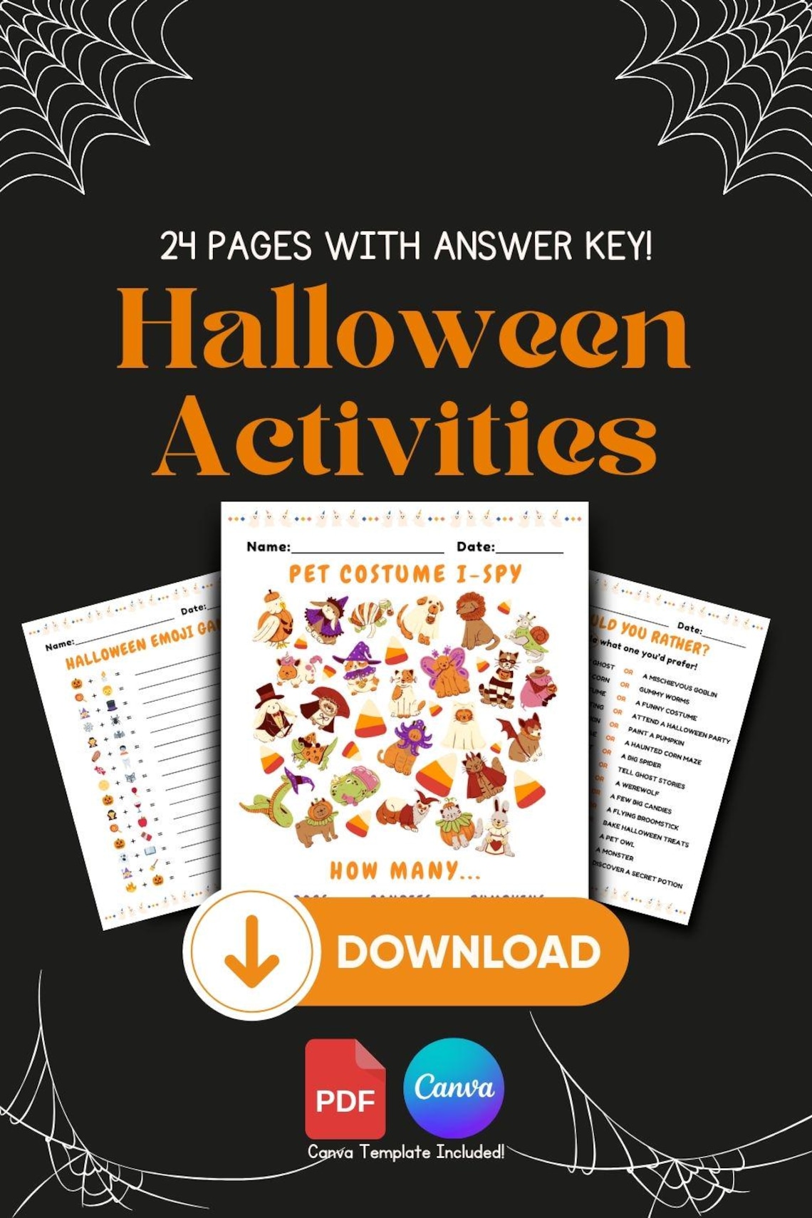 Printable Halloween Activity Sheets for Teachers Fun Classroom ...