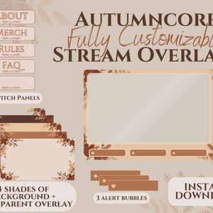 Animated Autumncore Overlay Set for Twitch Streamers Fall Themed Streamer Overlay Package Witchy ...