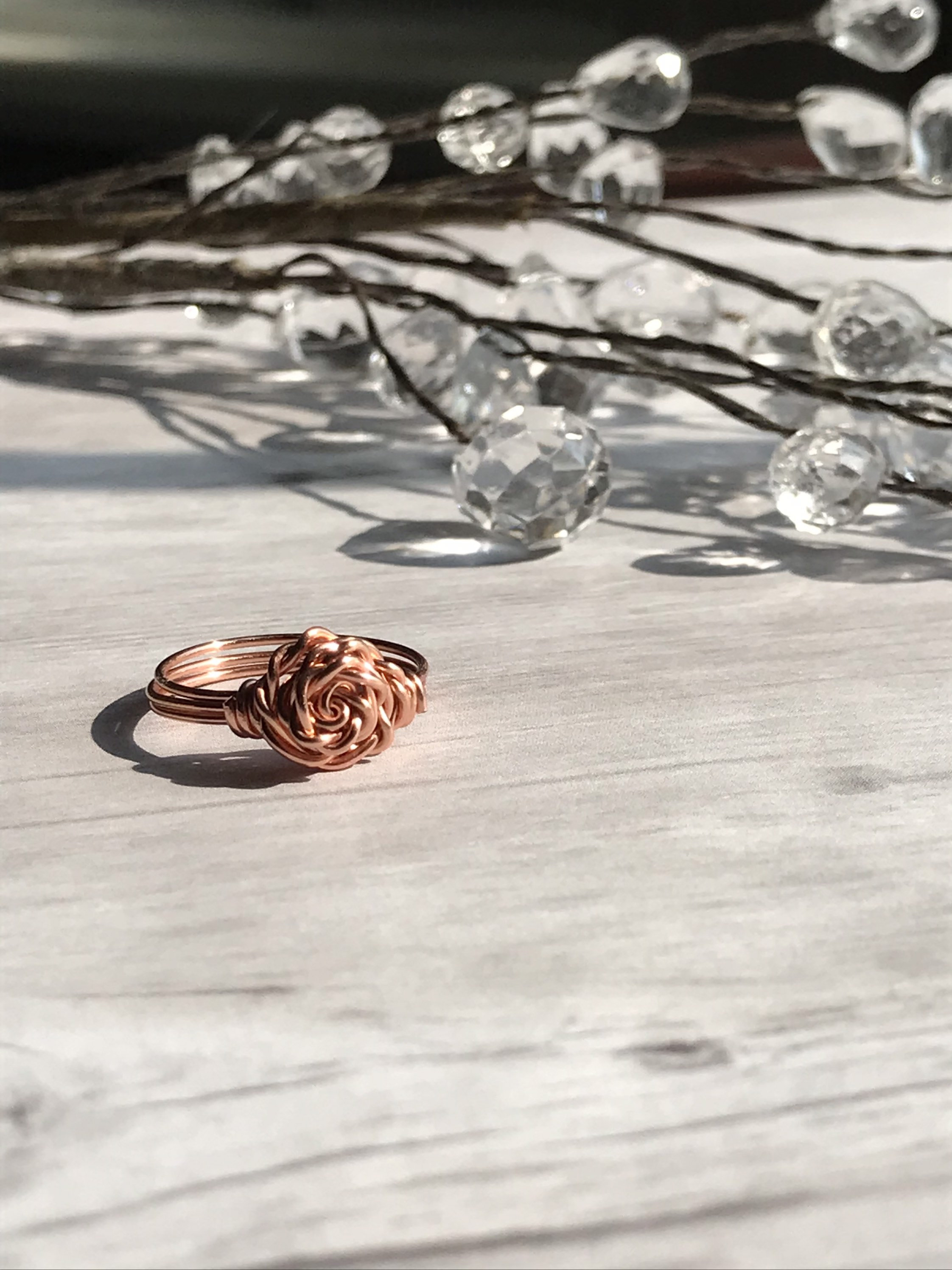 The Lillith | Handmade Wire-wrapped Rose Ring, Floral, Silver, Gold ...