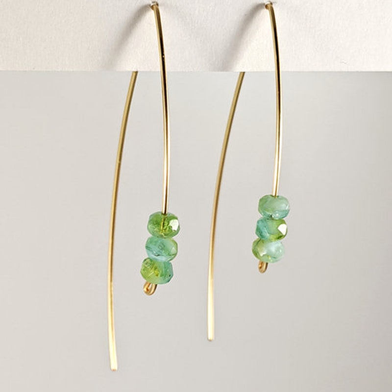 Beaded Wire Earrings - Etsy