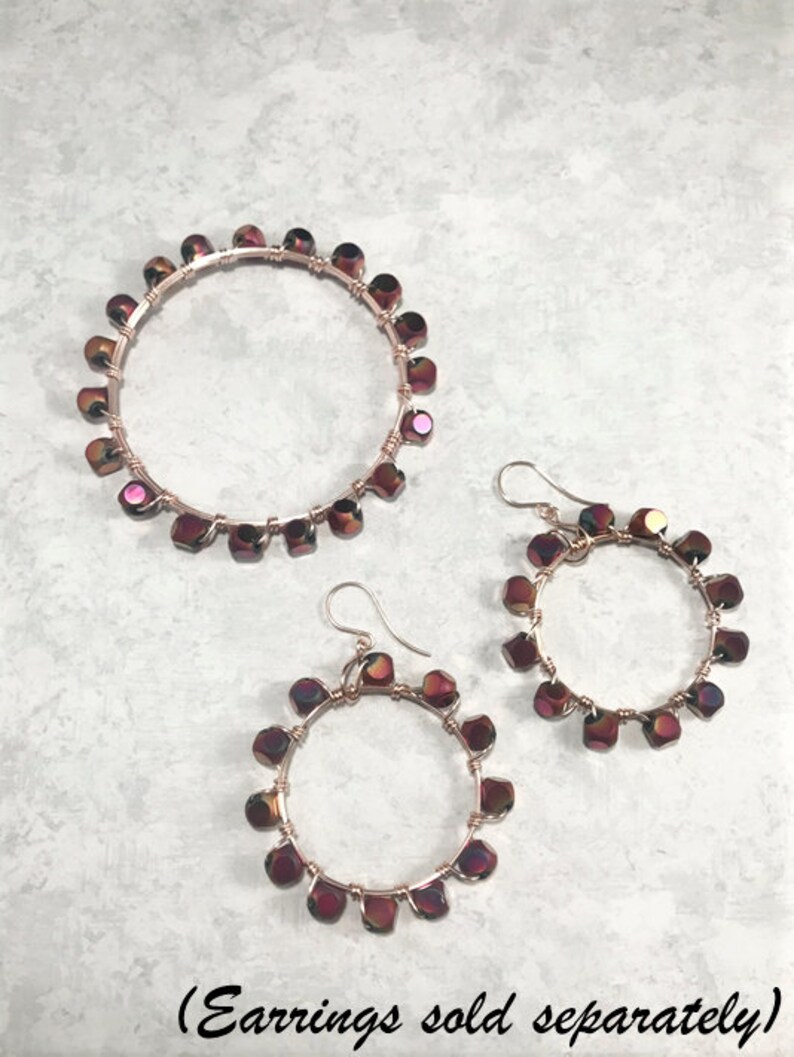 The Dixie Handmade Wire-wrapped Metallic Glass Bead Bangle - Etsy