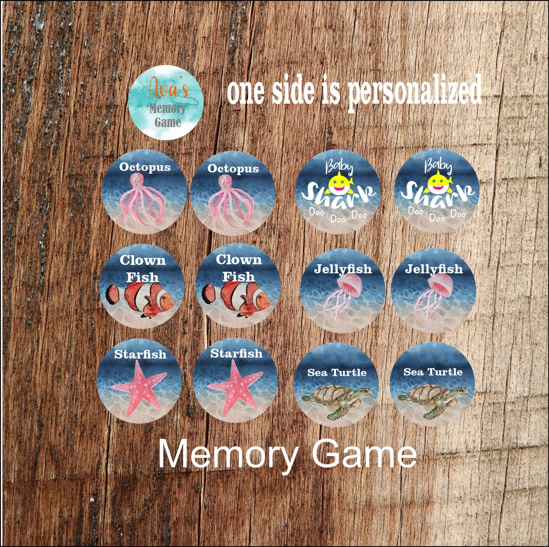Memory Game Digital File, Ocean Memory Game,kids Personalized Games ...