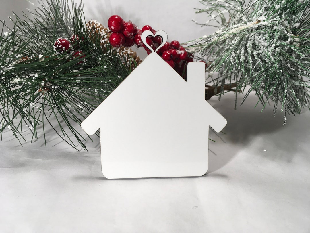 House Sublimation Blanks/ Sublimation Ornament/ House With Heart ...