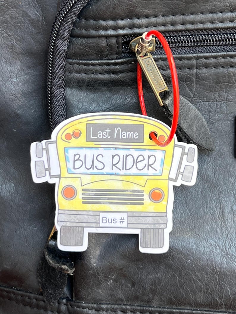 Editable School Bus/car Rider Bag Tags: Back to School Digital Download ...