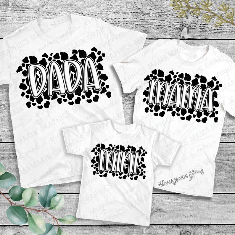 Mama, Dada, Mini : Cow Print DIGITAL DOWNLOAD, Sublimation PNG - Etsy