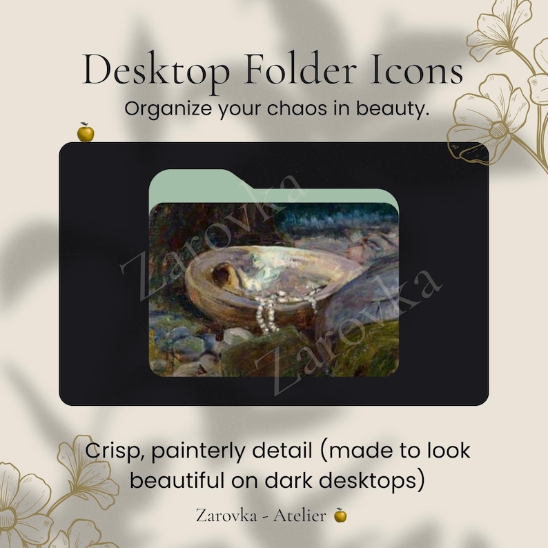 Desktop Folder Icons - Mermaid Mac Folder Covers - Computer Screen ...