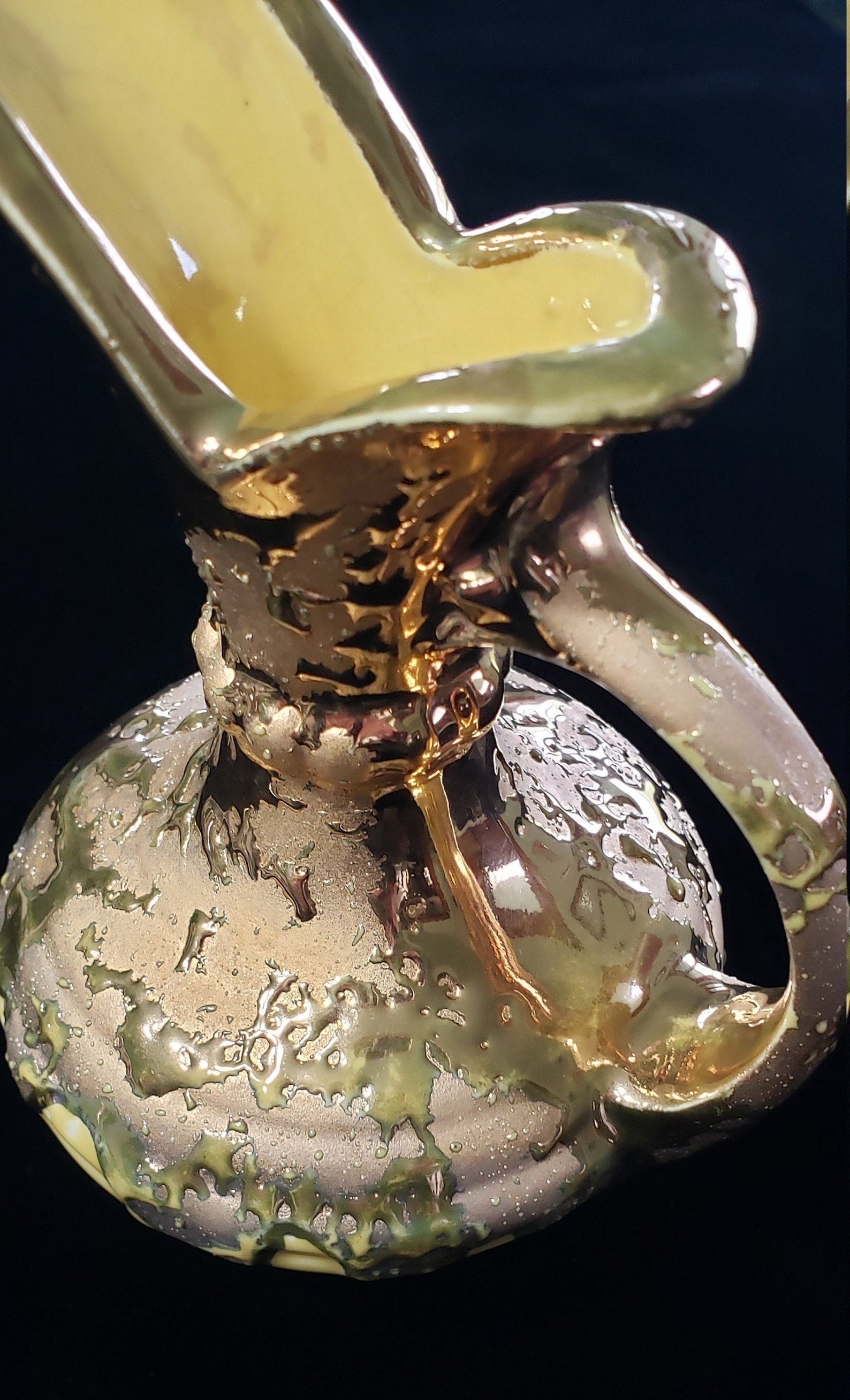 Vintage MCM SAVOY Weeping Gold Pitcher Ewer Vase Yellow - Etsy