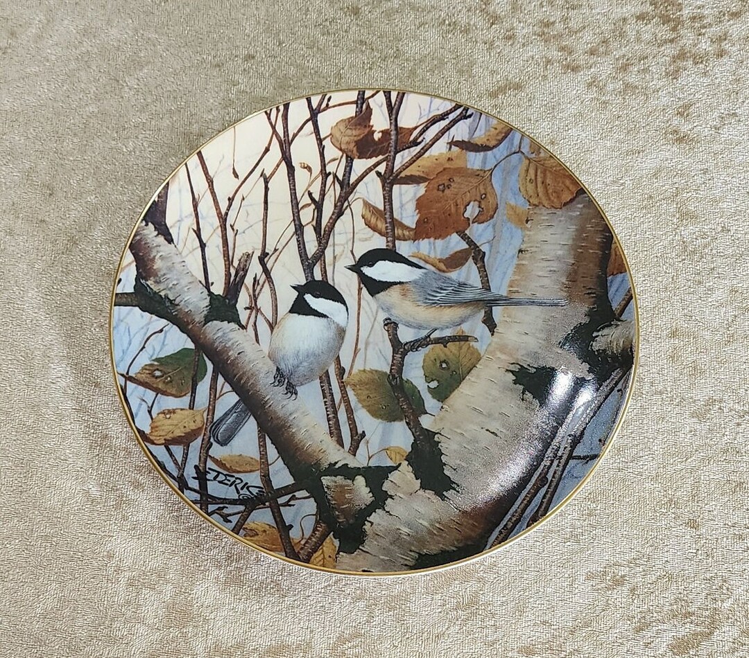 Vintage Collector Plate, black Caps and Tails of Backyard Wilderness ...