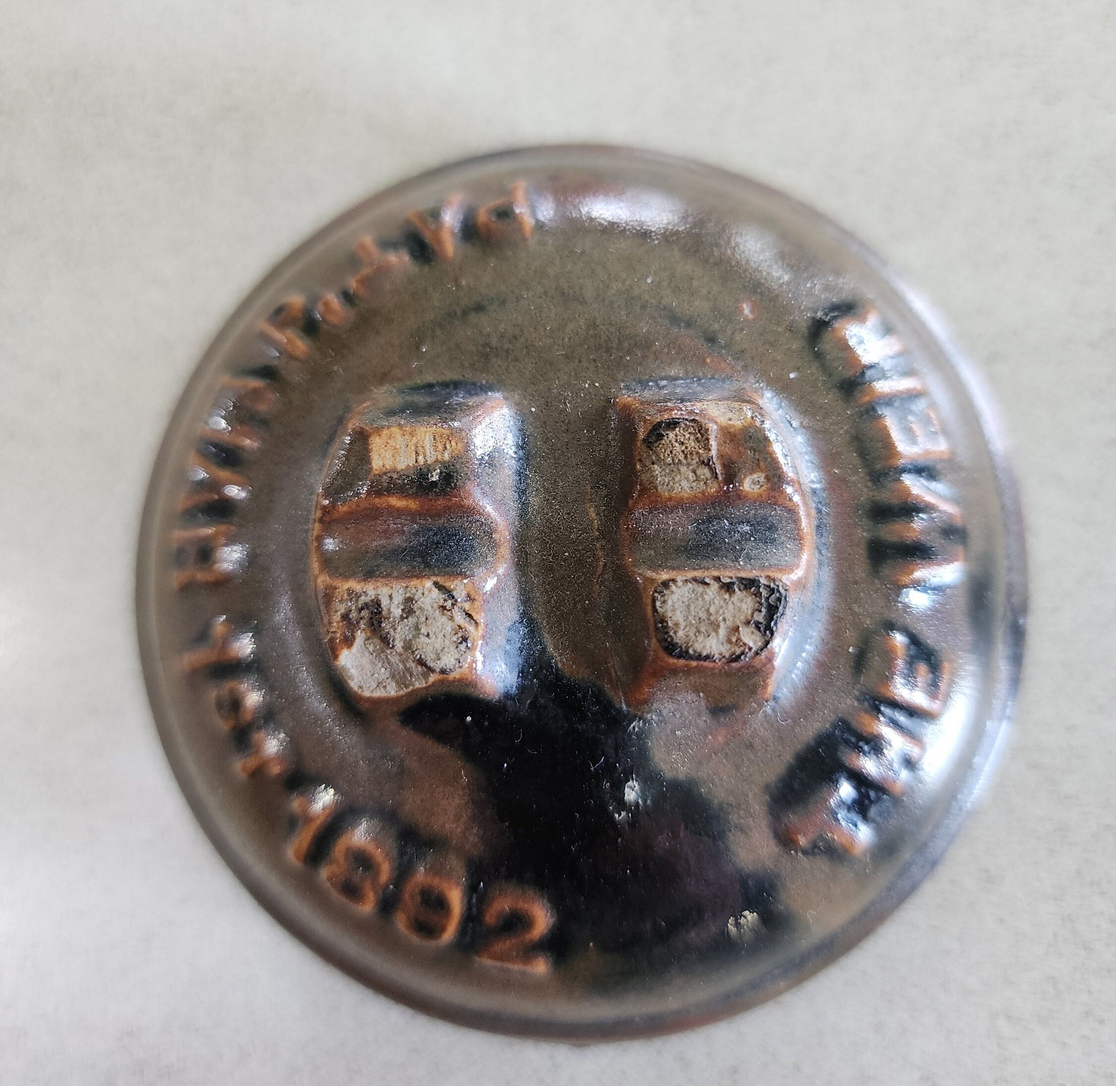 Vintage 'the Weir' Brown Lid for Crock Canning Jar Patent March 1892. 3 ...