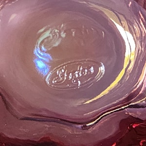 Vintage Fenton Basket Stretch Glass QVC Irridescent Puple Paneled ...