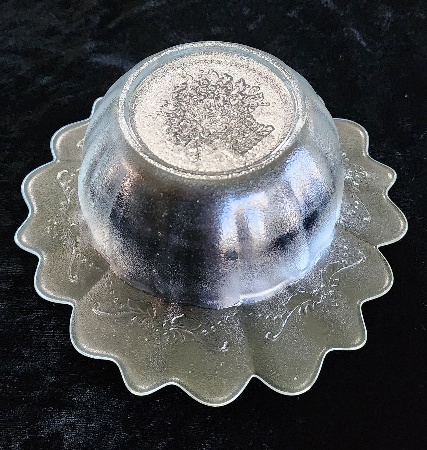 Vintage GOEBEL Crystal Decorative Medium Bowl With Bouquet in Basket at ...
