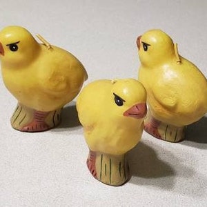 3 Vintage Angry Chick Chicken Candles for Spring Easter, Unused. - Etsy
