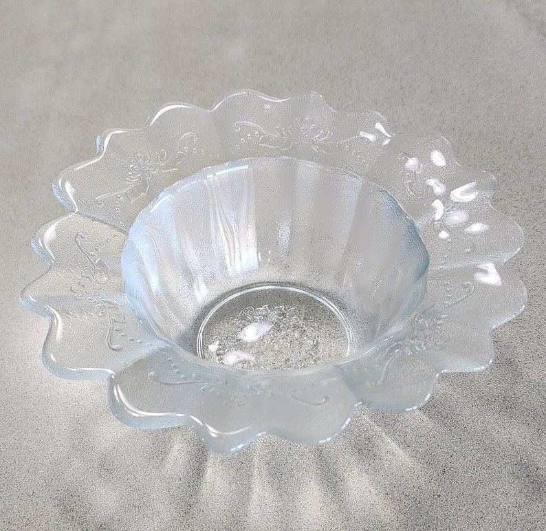Vintage GOEBEL Crystal Decorative Medium Bowl With Bouquet in Basket at ...