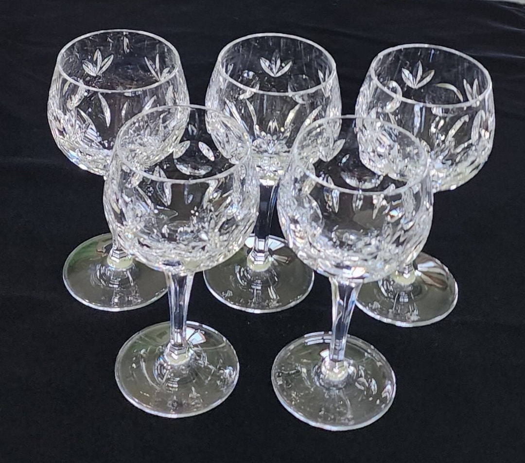5 Stunning Vintage Crystal Wine Goblets Stemware by Nachtmann, Pattern ...