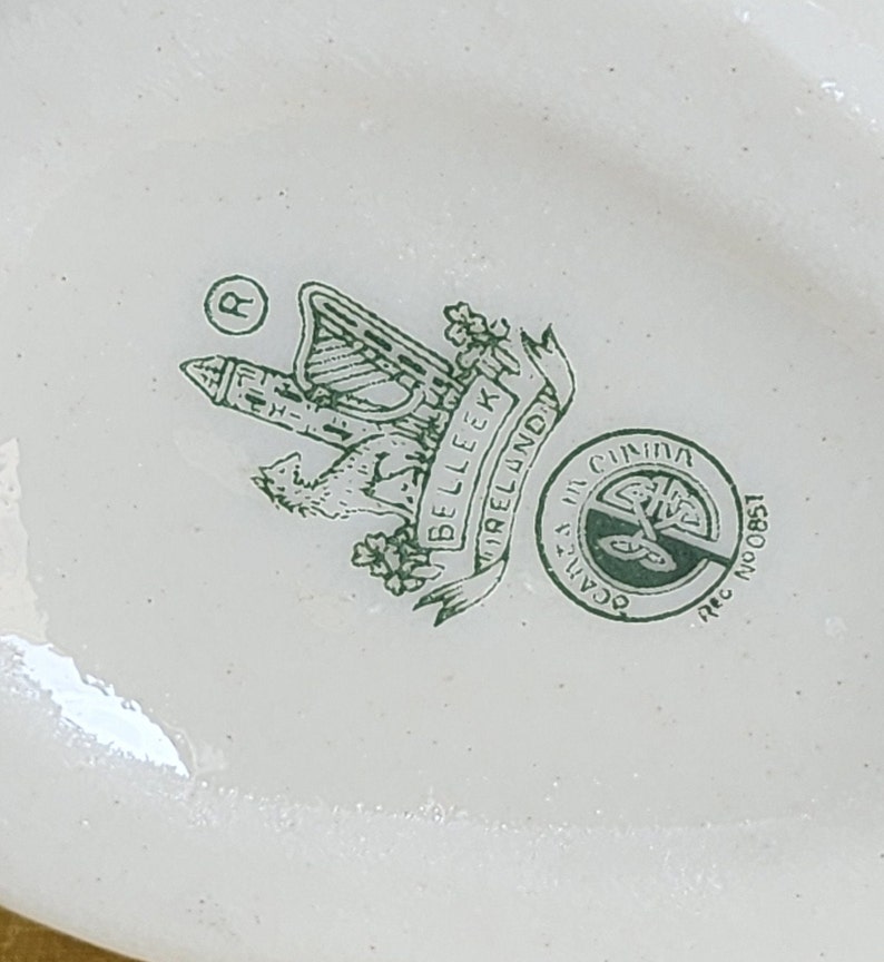 Vintage BELLEEK MAIDEN Undine Small Pitcher Creamer. 6th Green Mark ...