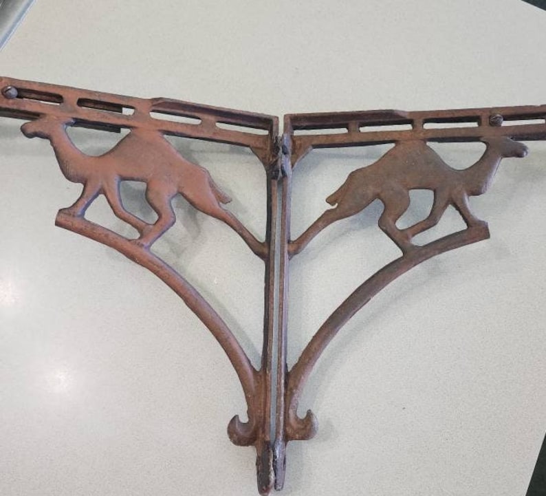 Rare Vintage Camel Steampunk Cast Iron Shelf Brackets From - Etsy