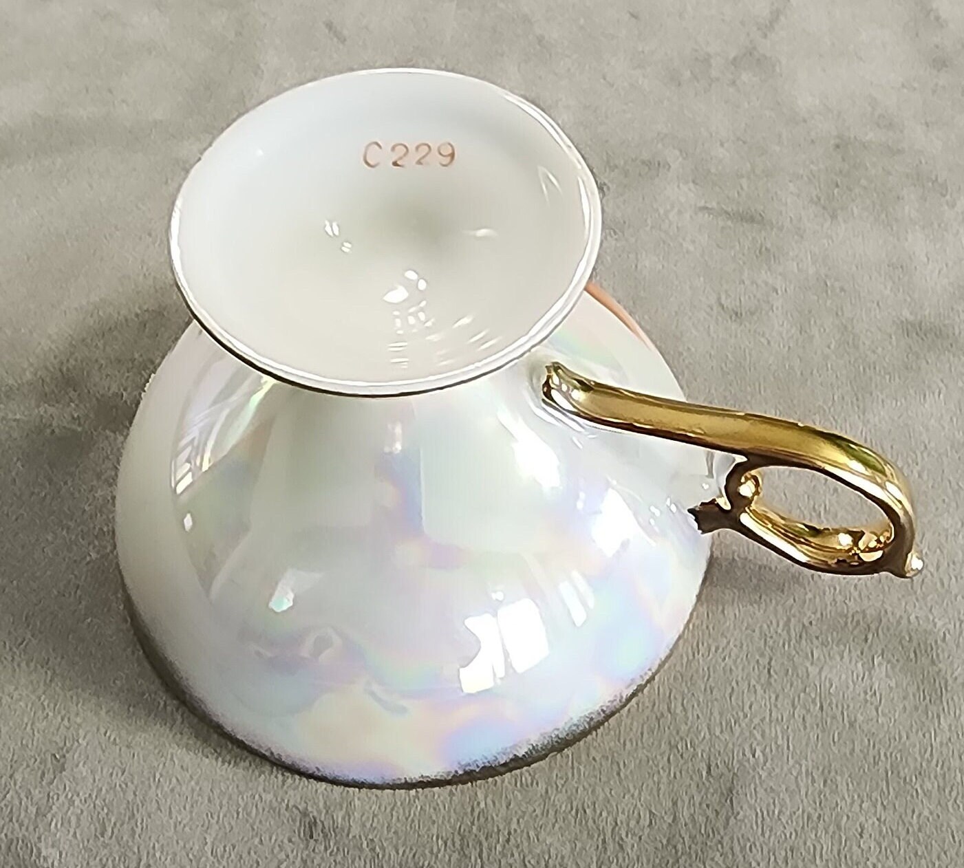 Vintage Lusterware Cup & Saucer by Sterling China Co. Embossed or ...