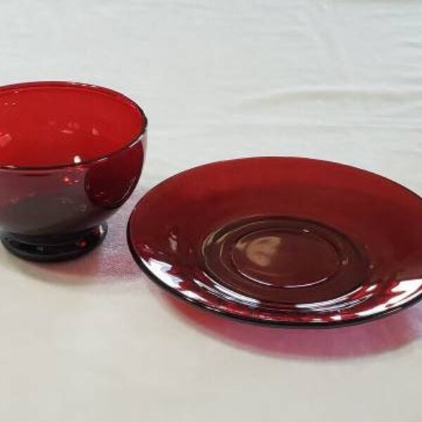 Anchor Hocking Royal Ruby Plates - Etsy