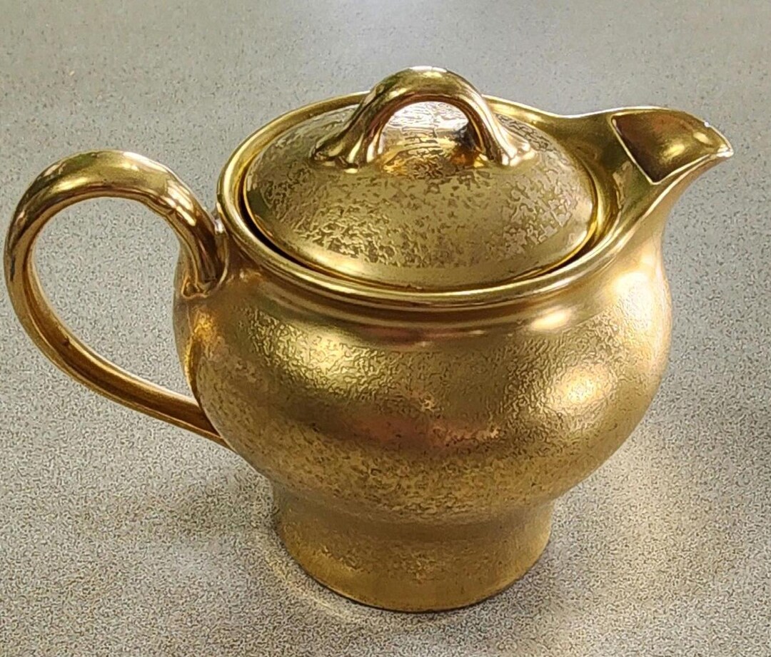 Antique PICKARD GOLD Individual Teapot. Holds 8 Ounces and 3 1/2 Inches ...