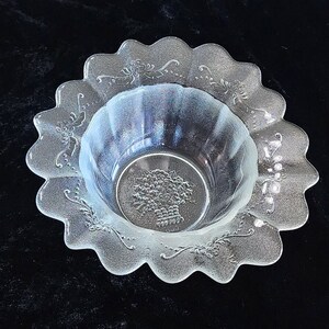 Vintage GOEBEL Crystal Decorative Medium Bowl With Bouquet in Basket at ...