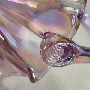 Vintage Fenton Basket Stretch Glass QVC Irridescent Puple Paneled ...