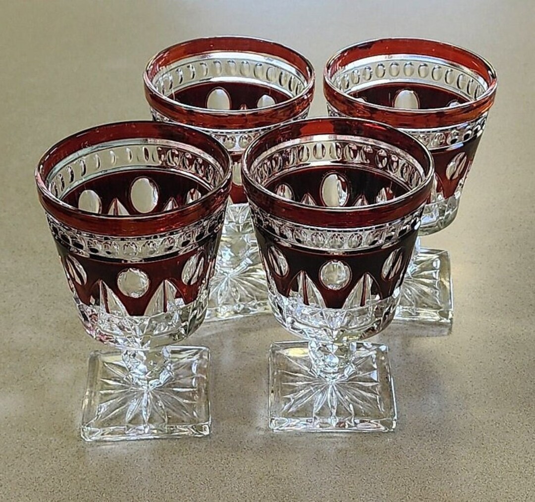 Vintage 4 Colony Park Lane Ruby Red Water Goblets That Are 5 1/4 Inches ...