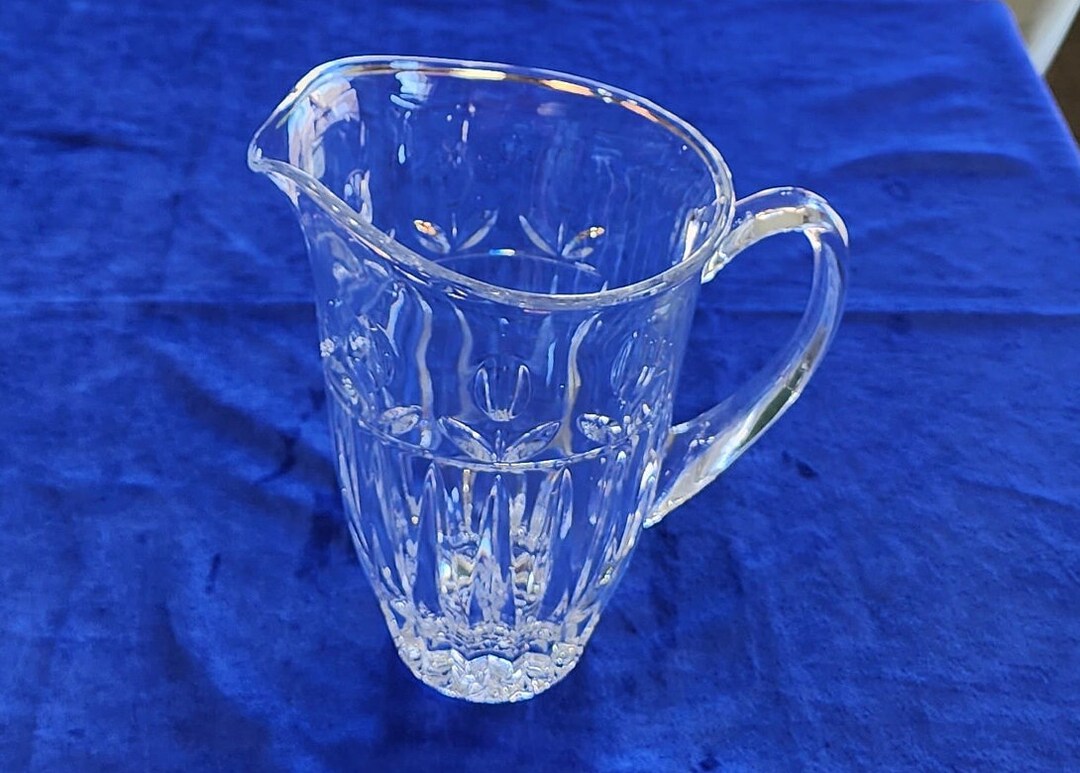 Vintage Polish Lead Crystal TULIP GARDEN Pitcher by Block. Holds 32 ...