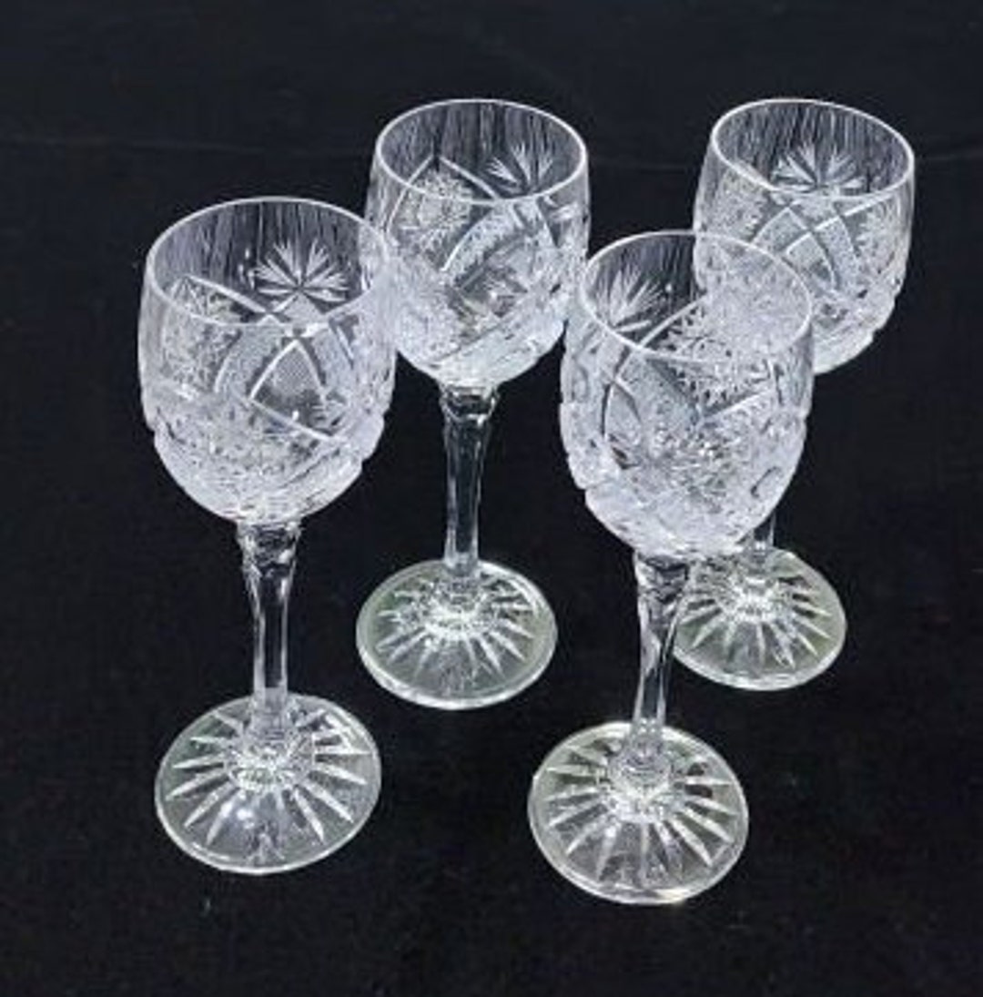 Vintage 4 Pressed Cut Star and Fan With 3 Tier Upper Stem and Star Base ...