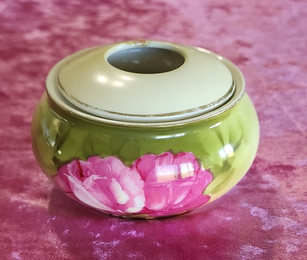 Antique Hair Receiver Porcelain Hand Painted Marked Bavaria Crown SAG ...