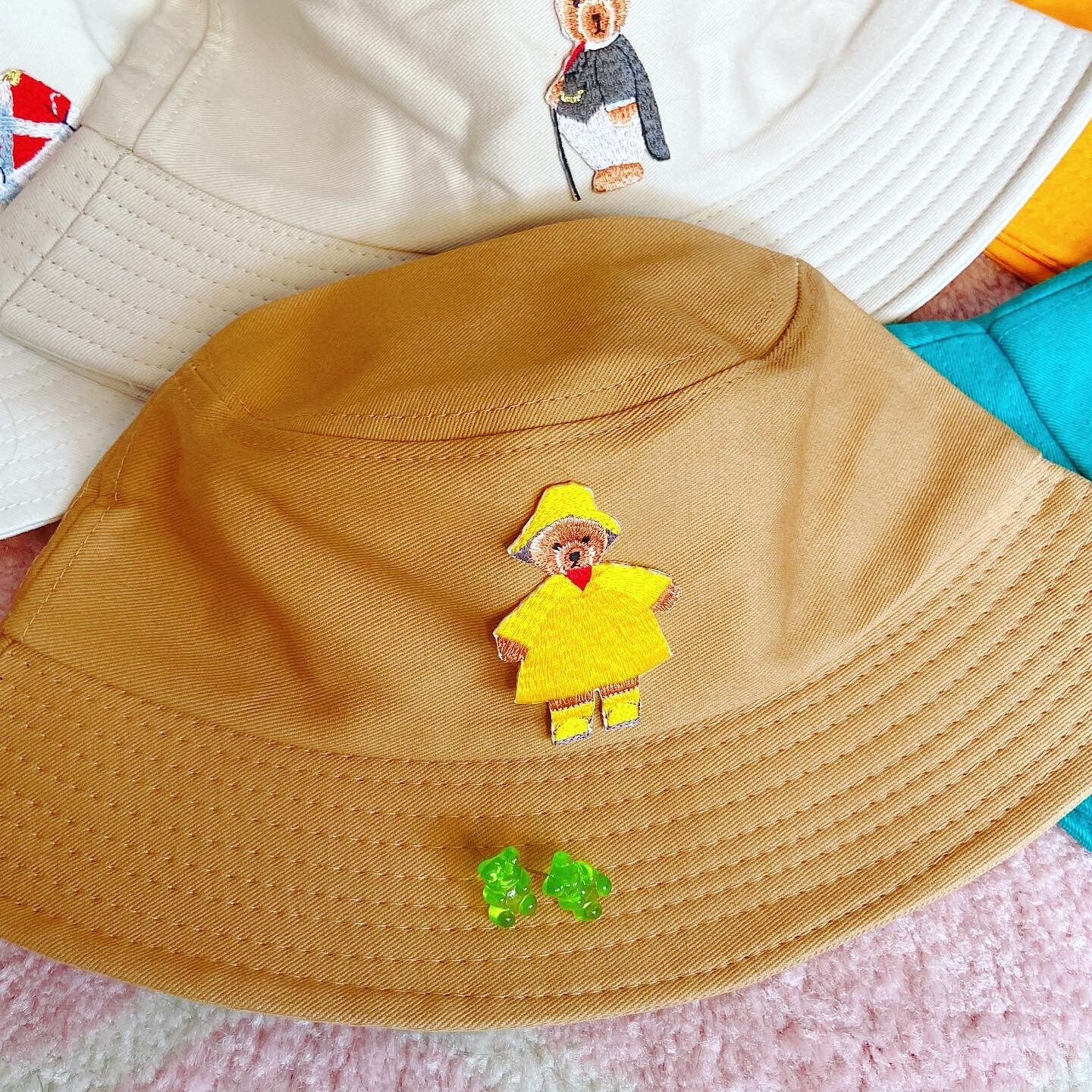 Bear Bucket Hat with Matching Earrings Embroidery Design | Etsy