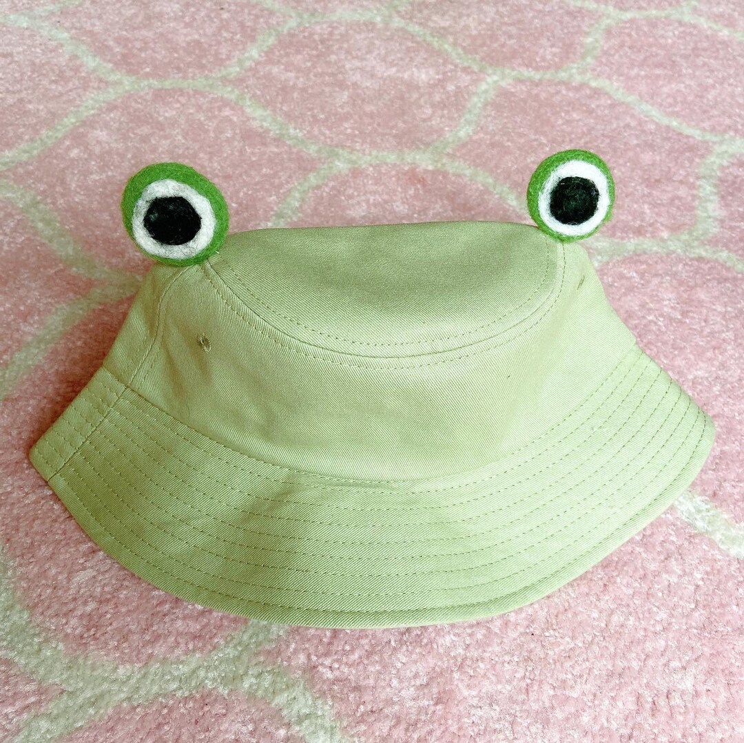 Frog Bucket Hat, Green Bucket Hat, Hat for Spring, Bucket Hat Summer ...