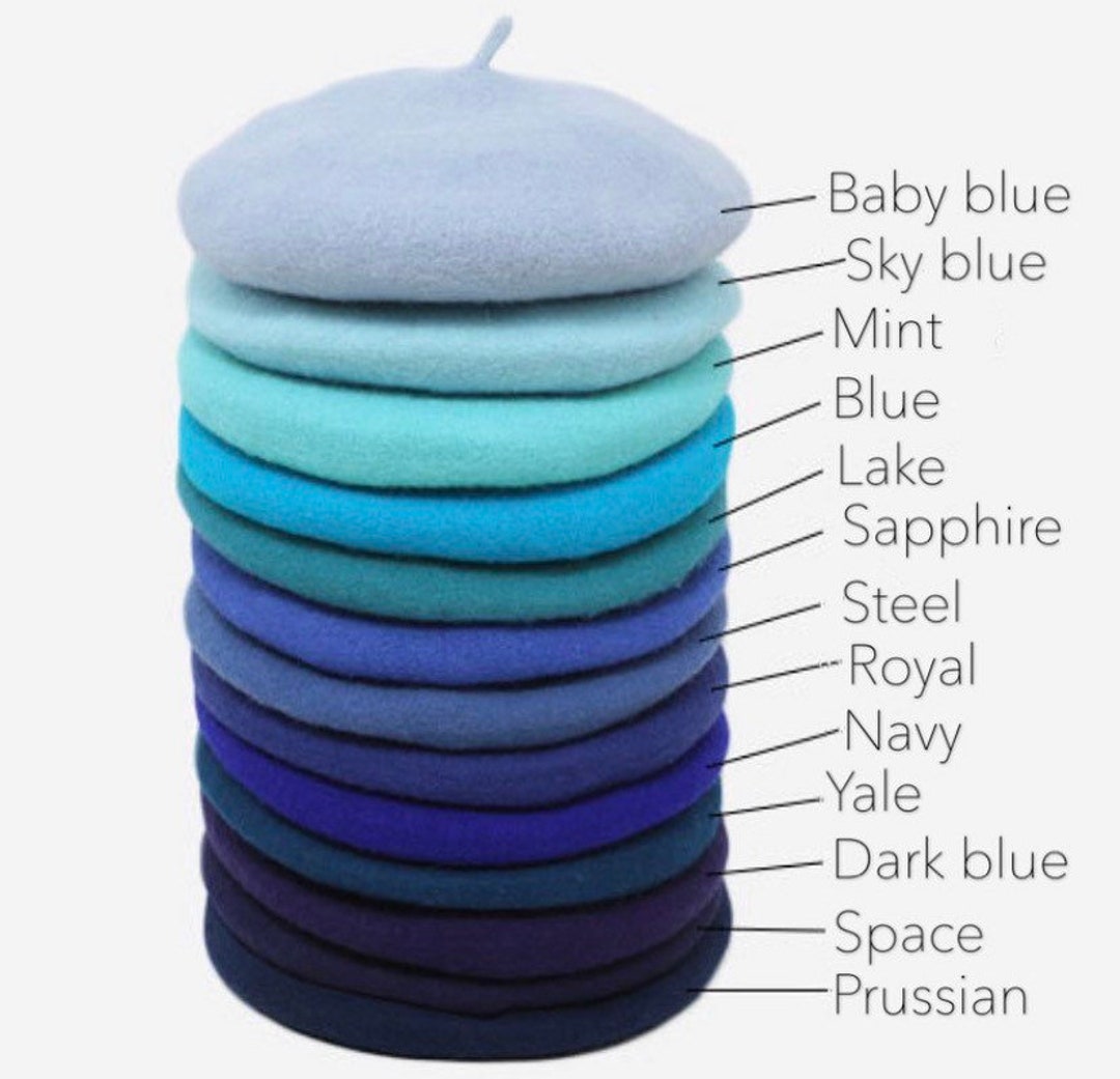 Blue Wool Beret: French Style Hat for Women, Girls, Baby - Etsy