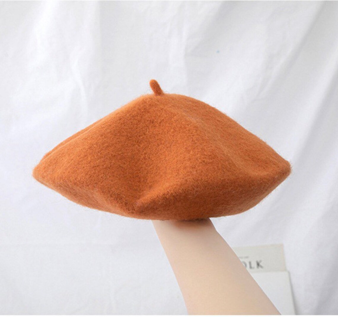 Pumpkin Beret Orange Beret Hat Beret Hat French Beret Wool | Etsy