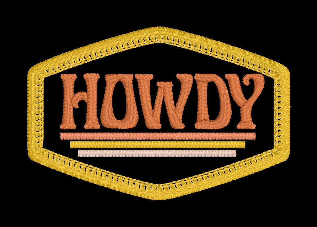 Howdy Hat Patch File, Machine Embroidery File, Trucker Hat Patch Design ...