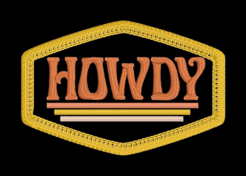 Howdy Hat Patch File, Machine Embroidery File, Trucker Hat Patch Design ...