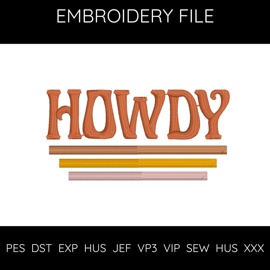 Howdy Embroidery Design | Hat Embroidery File | Western Embroidery ...