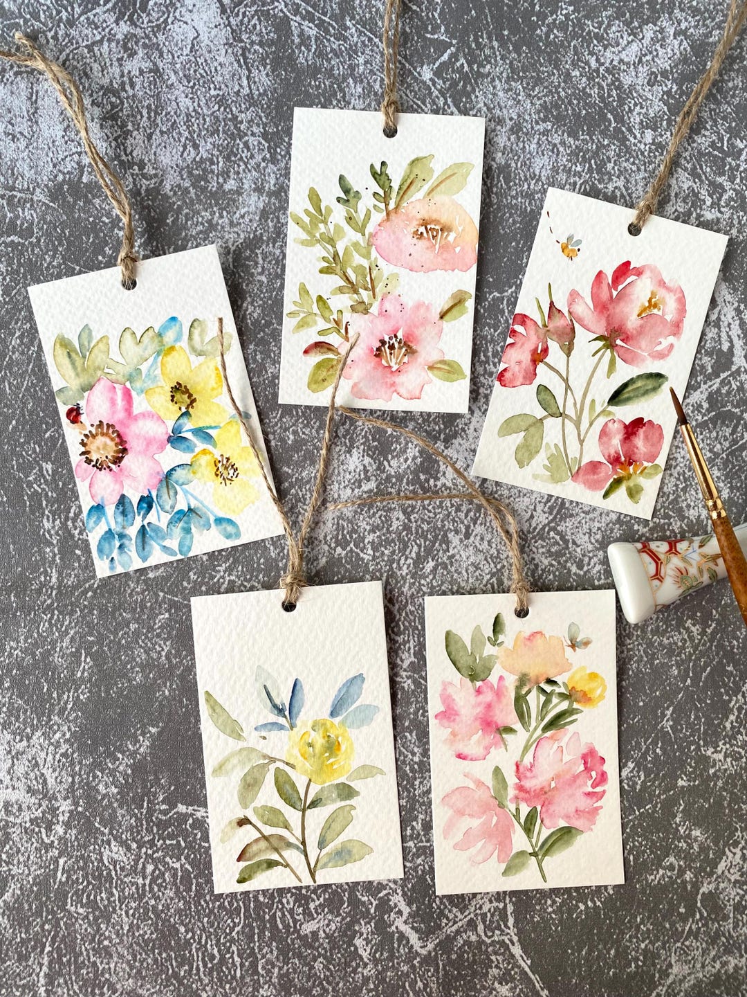 Handmade Floral Watercolor Gift Tags, Set of 10 - Etsy