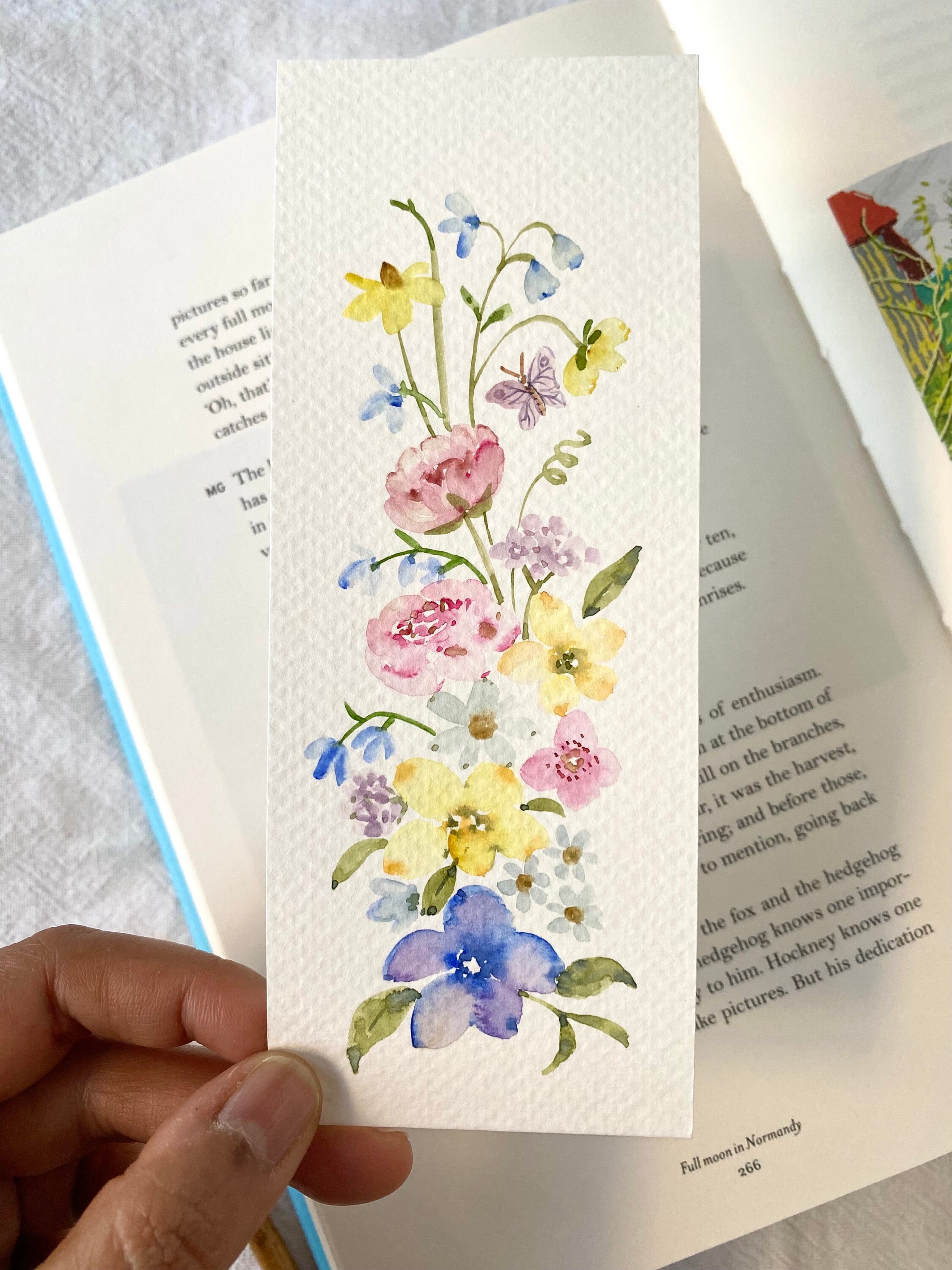Spring Bouquet Bookmarks, Original Watercolor Painting, Set of 2, Size ...