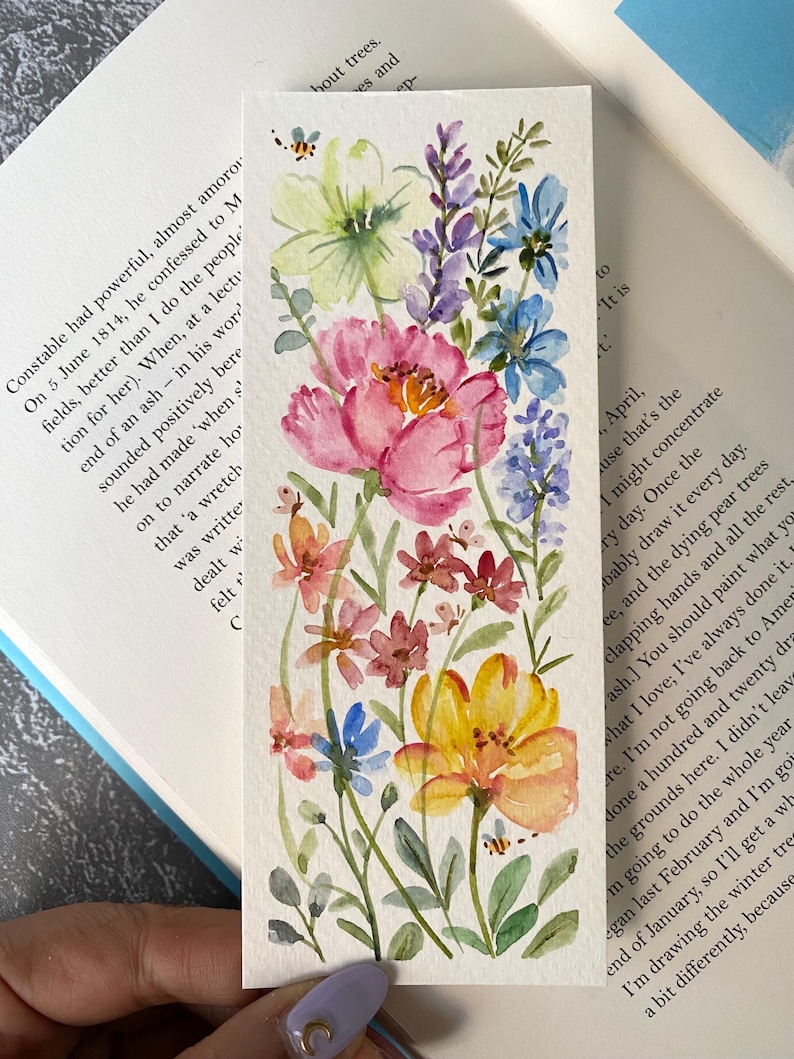 Spring Garden Bookmarks, Original Watercolor Painting, Set of 2, Gift ...