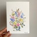 Spring Flowers Bouquet, Original Hand Painted, Wall Decor, Watercolour ...