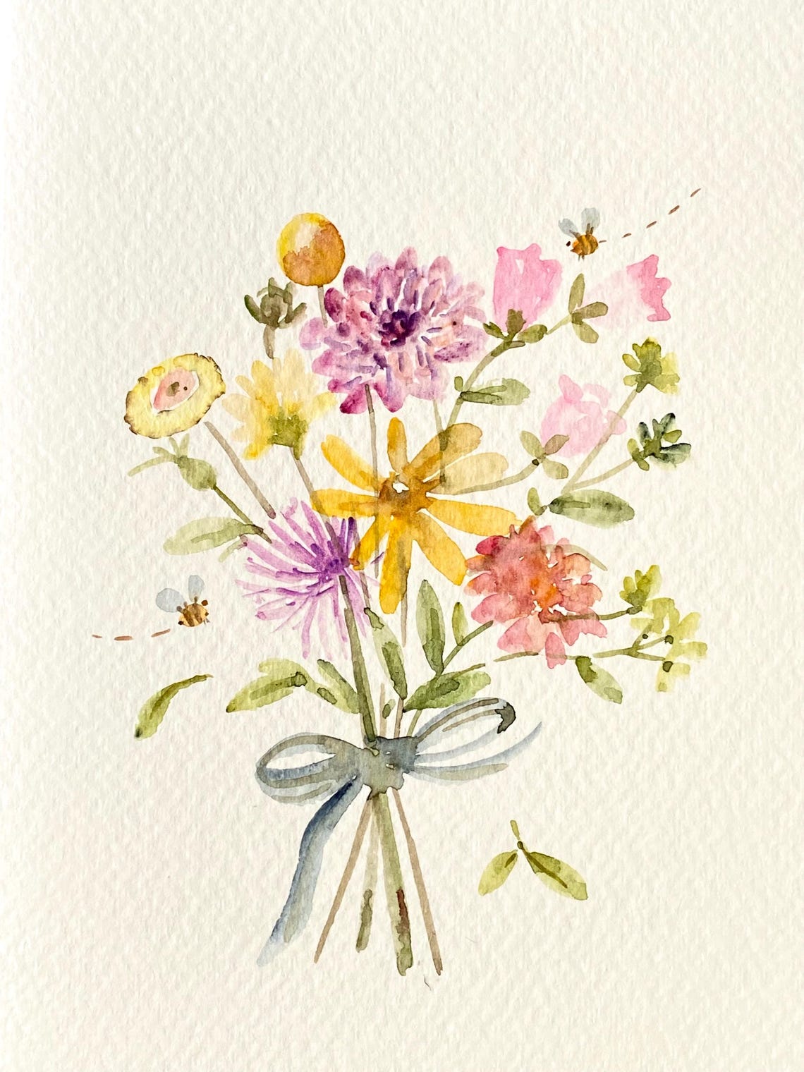 Floral Greeting Card, Watercolor Greeting Card, Original Watercolor ...