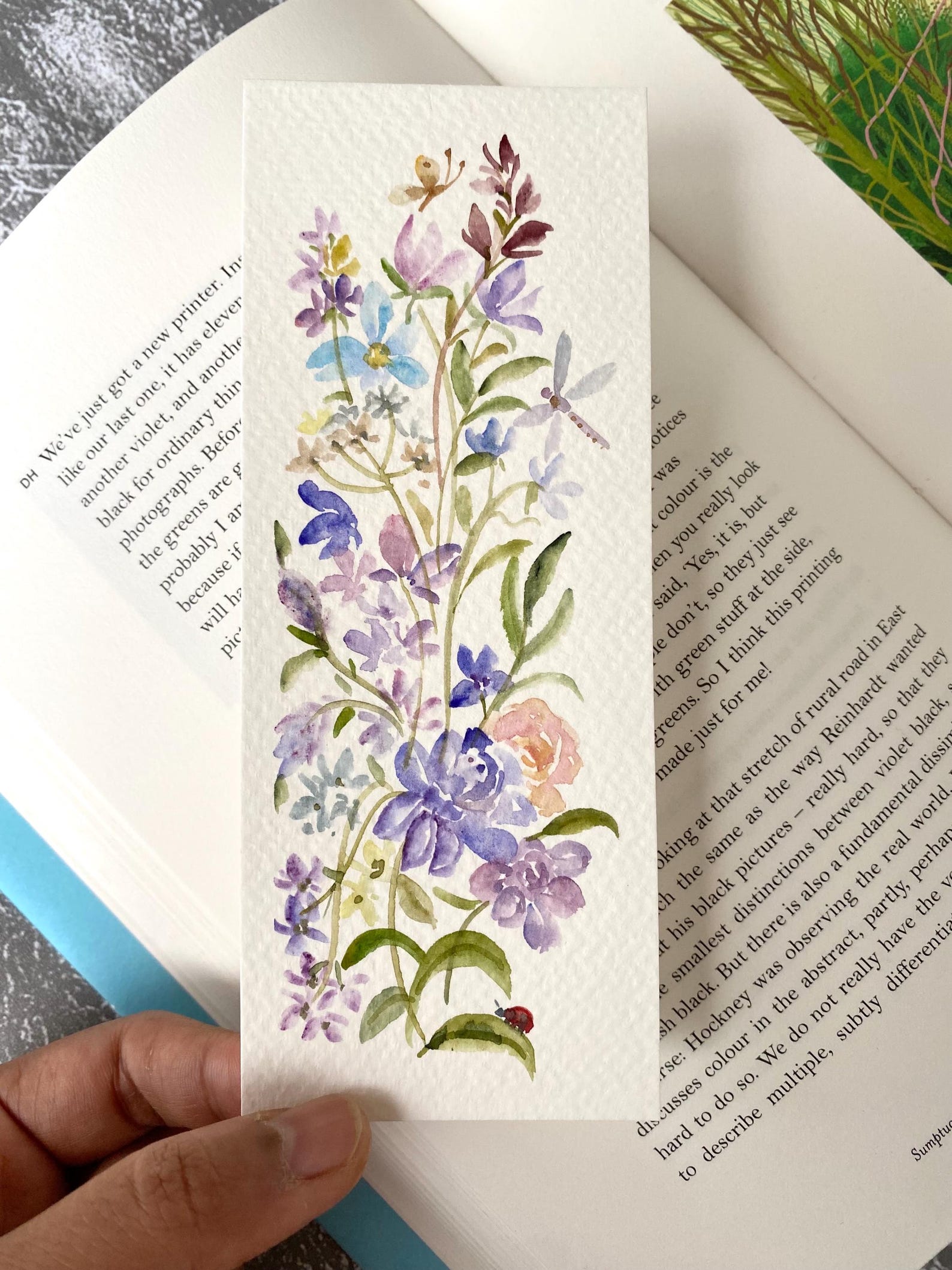 Flower Garden Bookmarks, Original Watercolor Painting, Set of 2, Size 2 ...