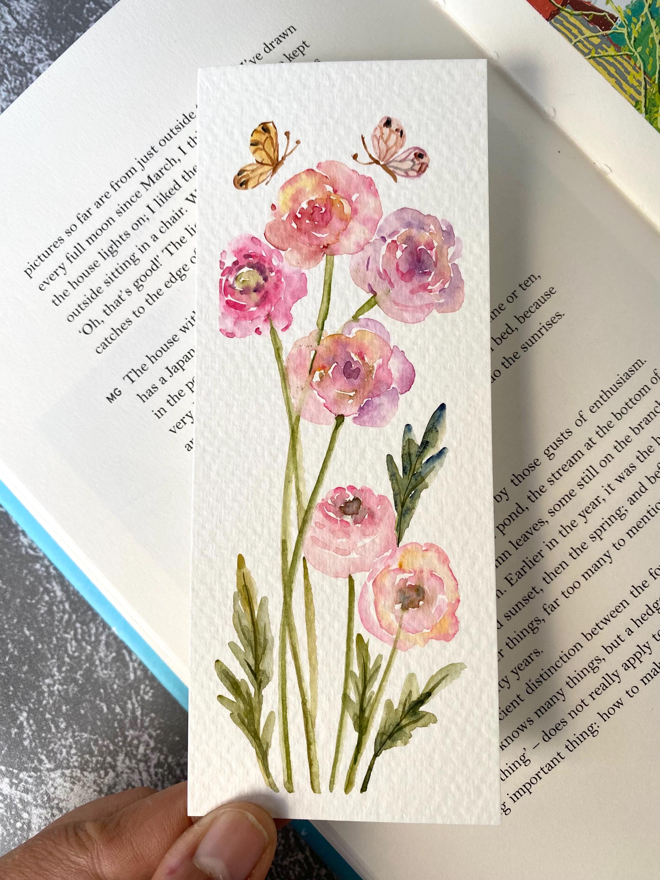 Spring Delight Bookmarks, Original Watercolor Painting, Set of 2, Size ...