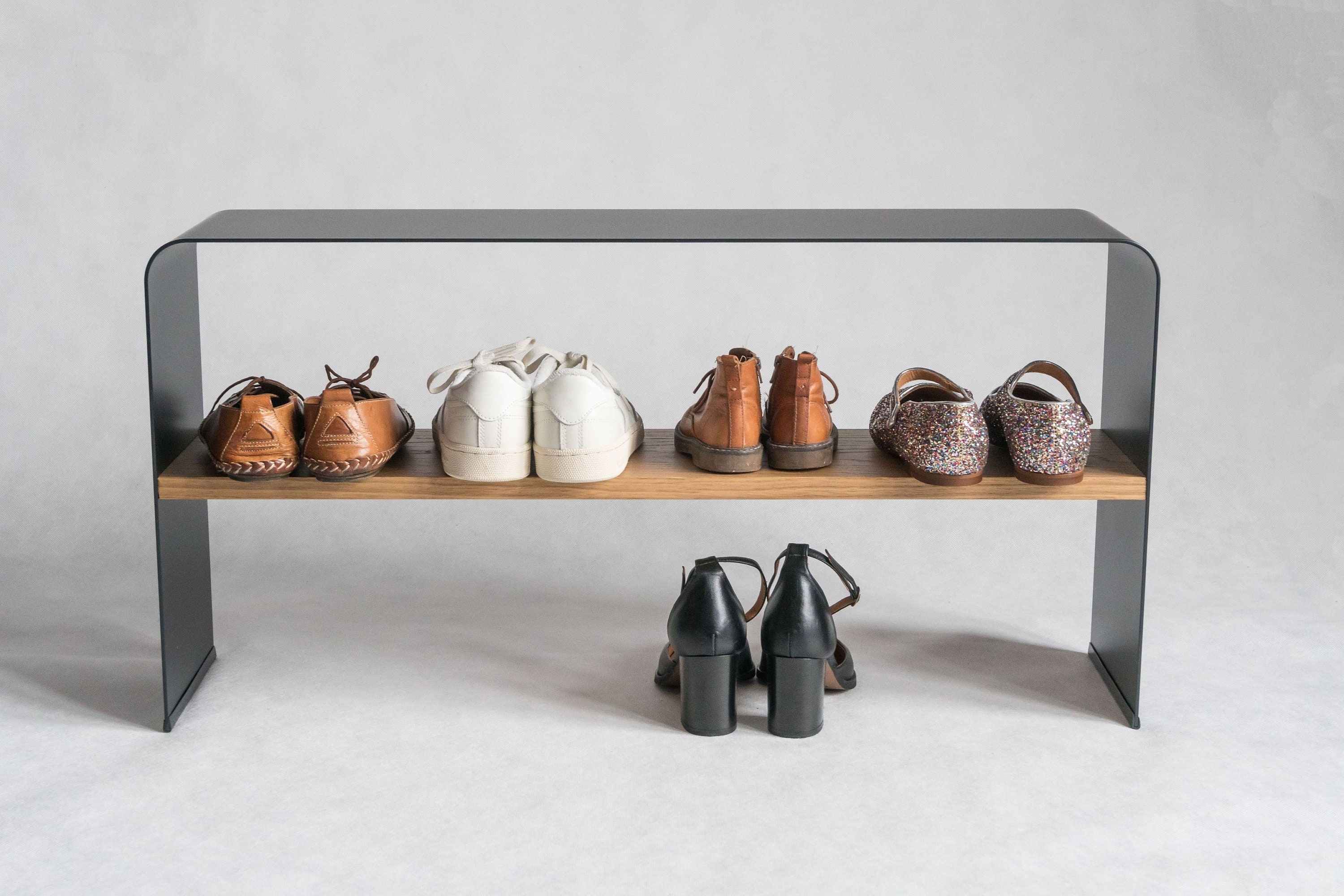Modern Bench for Shoes, Sheet Metal Shoe Rack, Entryway Boot ...