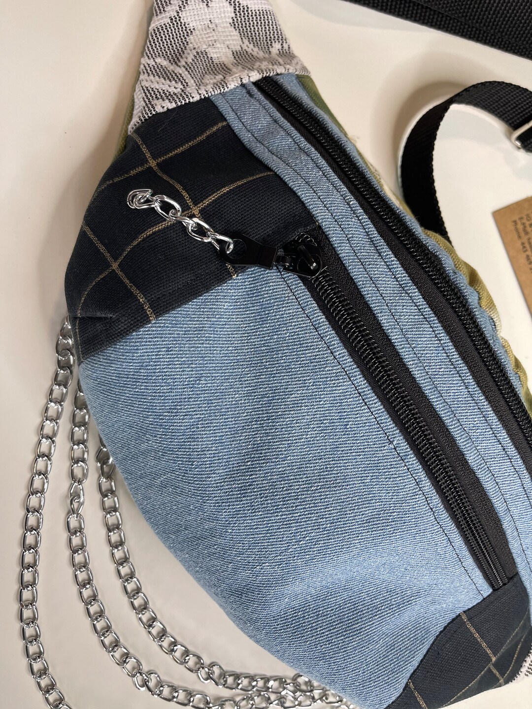 Denim Fanny Pack / Fanny Pack / Fanny Pack With Chains / - Etsy