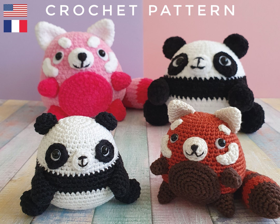Crochet Pattern Panda and Red Panda Digital Tutorial to - Etsy