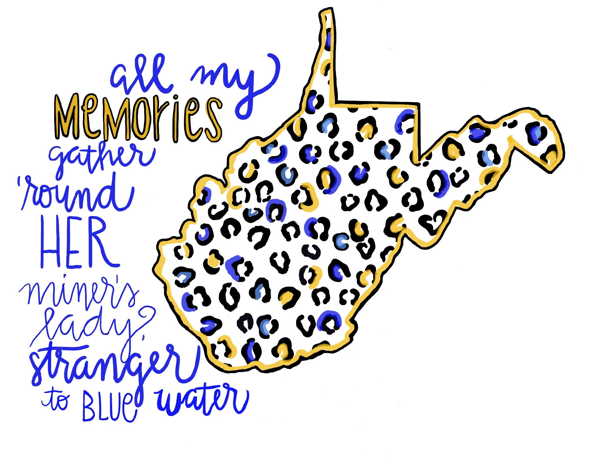 Handlettered WV Digital Downlad WV Sublimation Design - Etsy